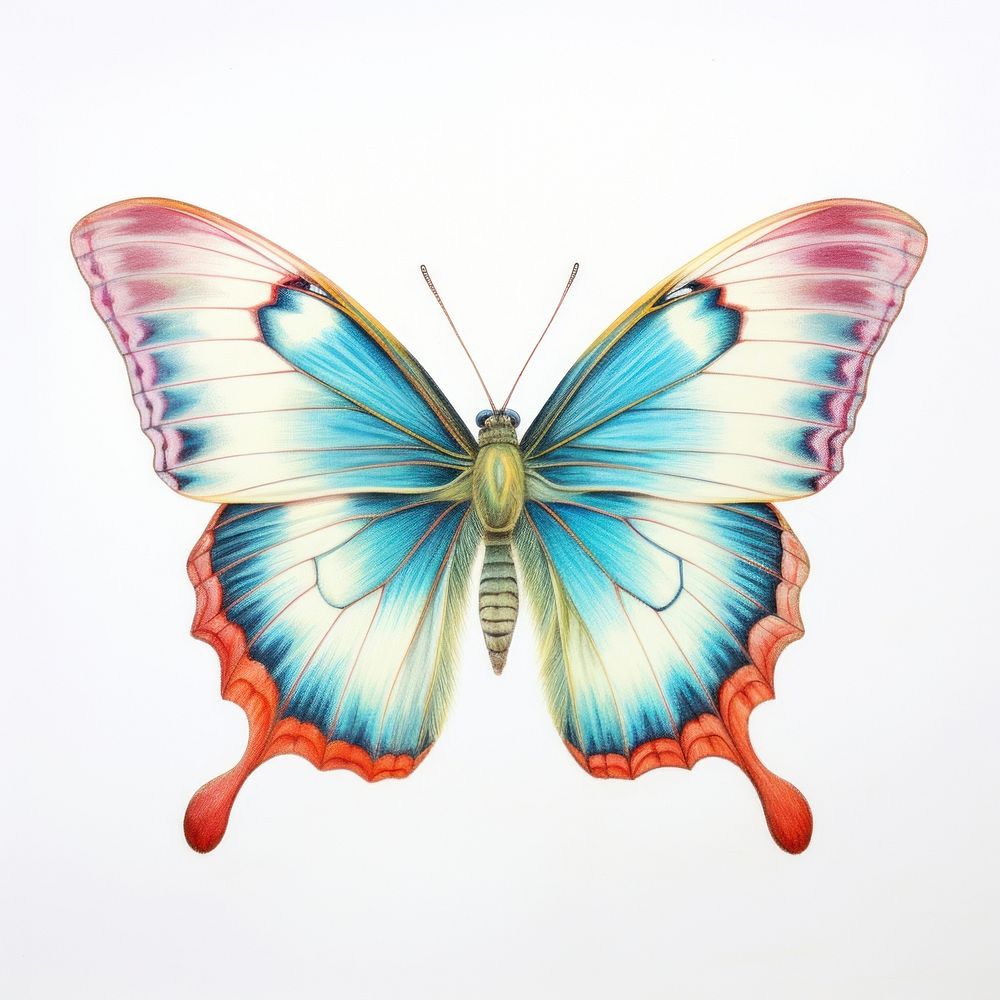 Colorful butterfly art illustration drawing. | Free Photo Illustration ...