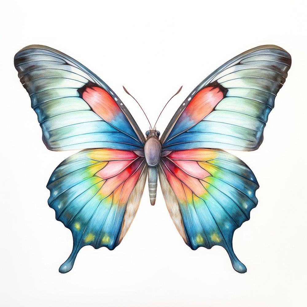 Colorful butterfly art illustration drawing. | Free Photo Illustration ...