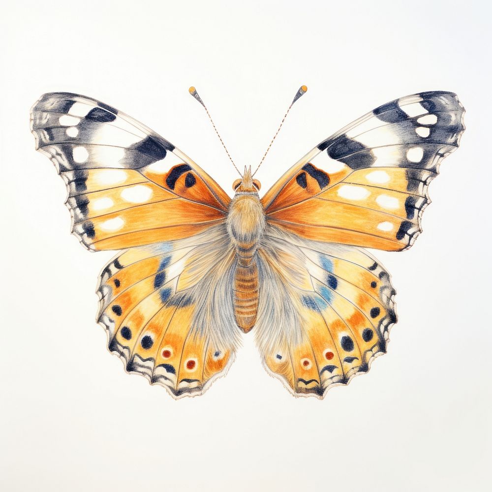Butterfly illustration drawing insect. | Free Photo Illustration - rawpixel