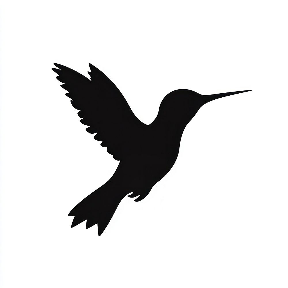 Hummingbird silhouette illustration simple black. | Free Photo ...