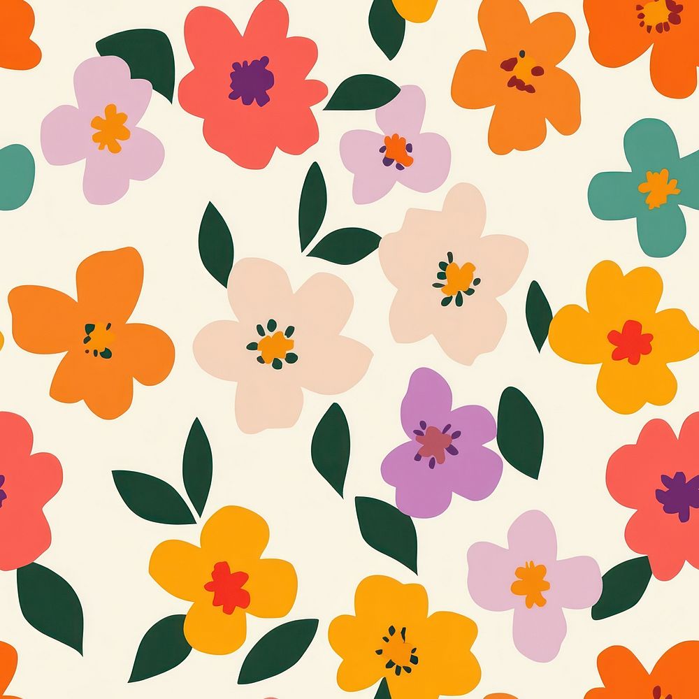 Flowers pattern illustration colorful design | Free Vector - rawpixel