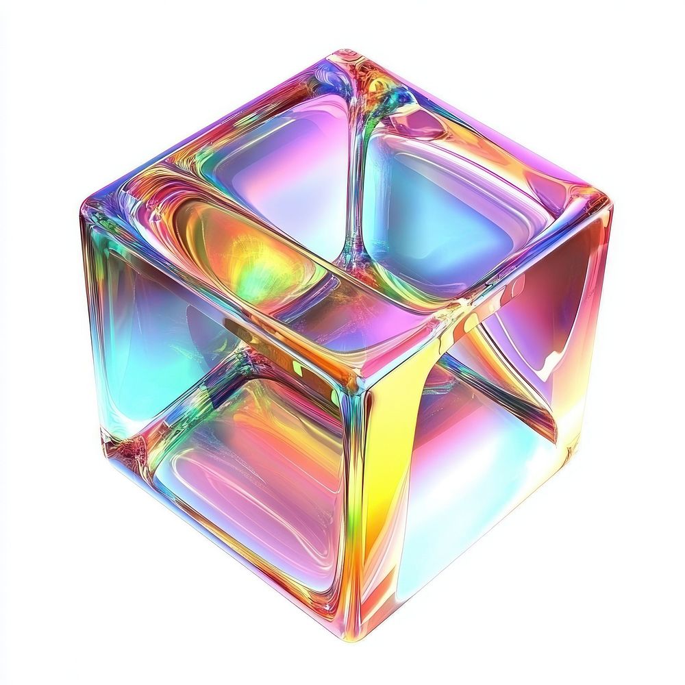 Cube Shape illustration iridescent aesthetics. | Free Photo ...