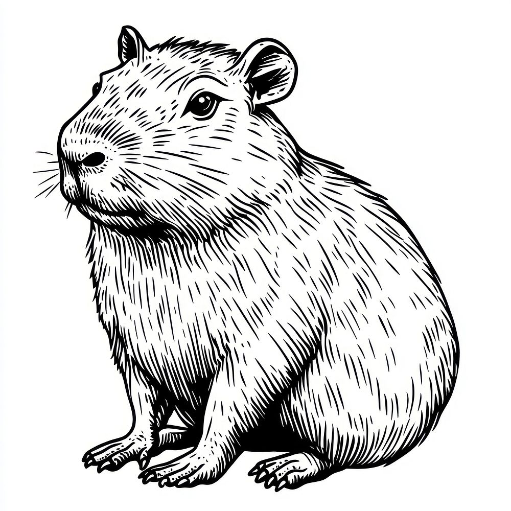 Capybara art illustration wildlife. | Free Photo Illustration - rawpixel