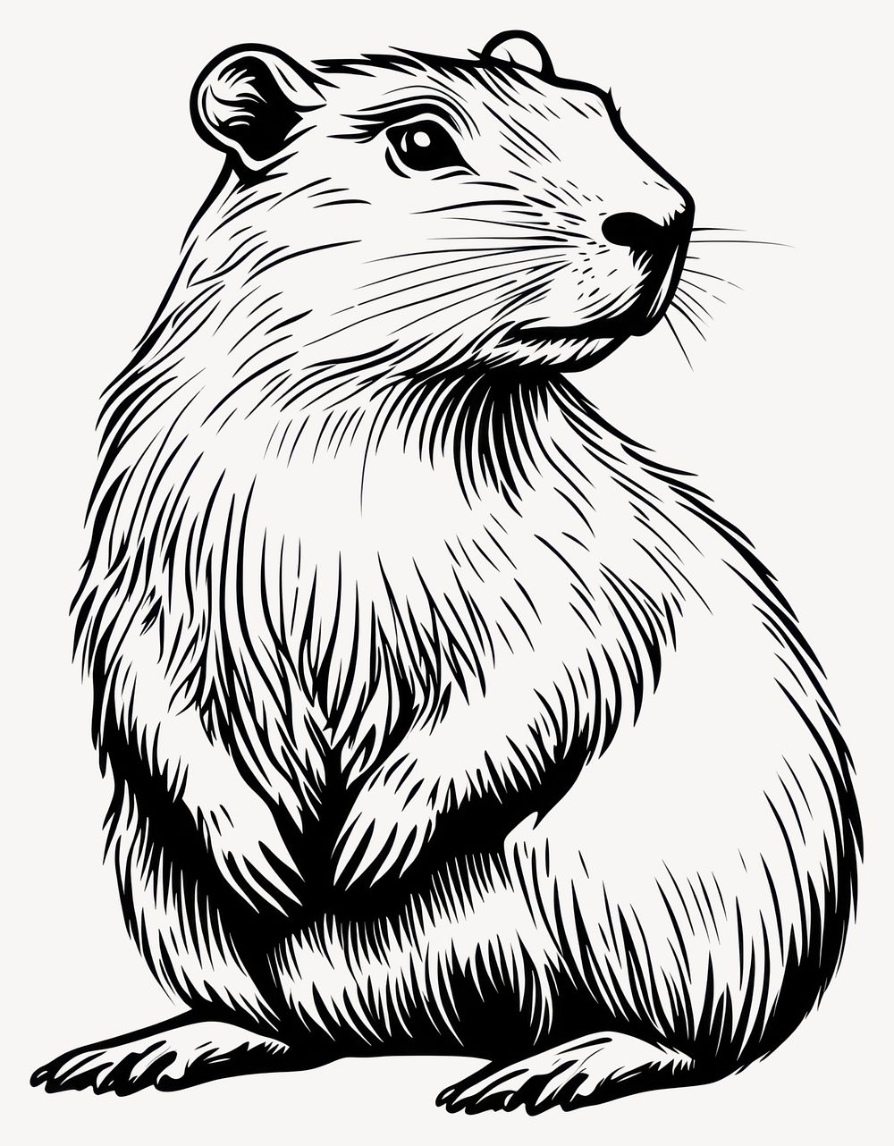 Capybara art illustration wildlife vector | Free Vector - rawpixel