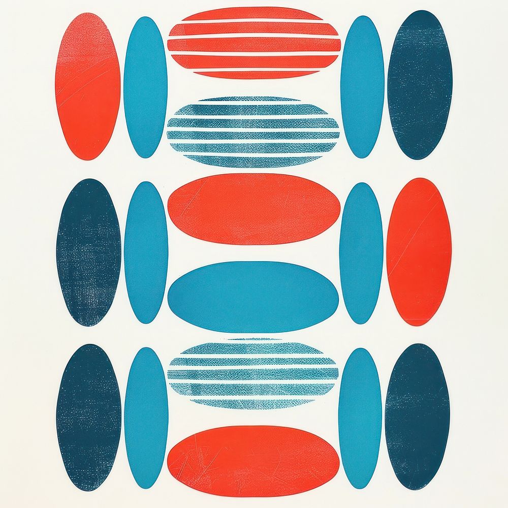 Red and blue oval pattern | Free Photo Illustration - rawpixel