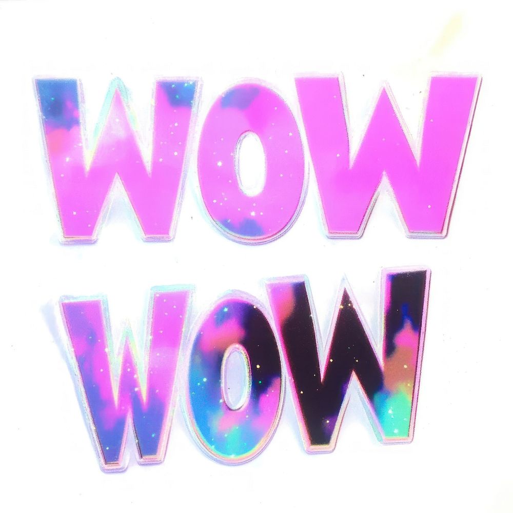 Text wow eye-catching holographic. | Free Photo - rawpixel