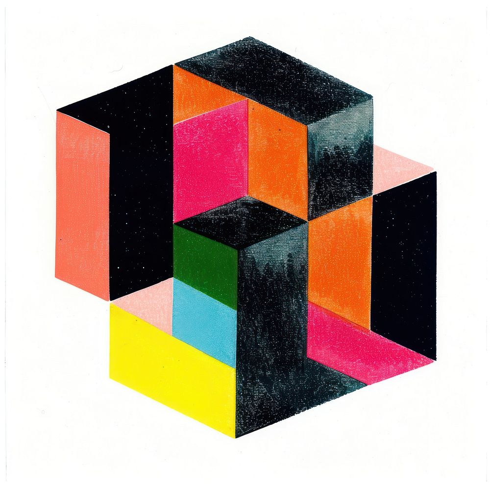 Symmetrical color blocks colorful design | Free Photo Illustration ...