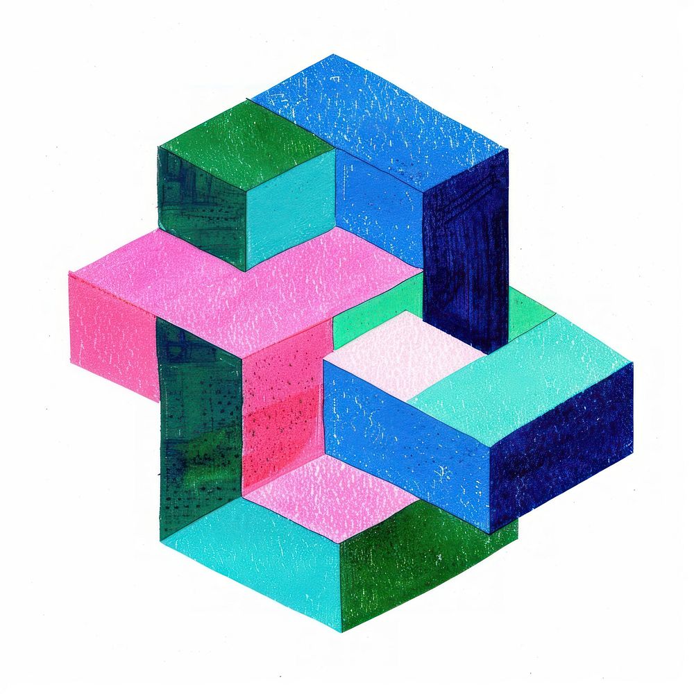 Symmetrical color blocks colorful design | Free Photo Illustration ...