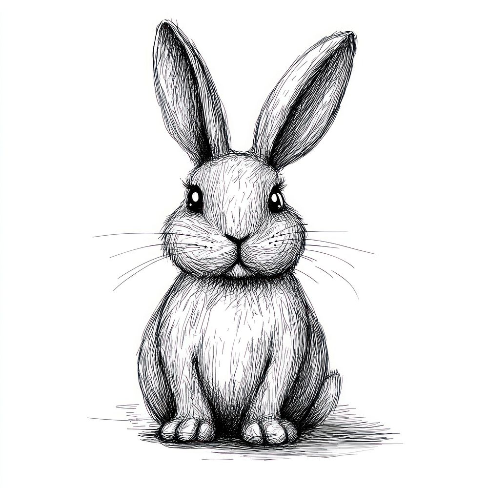 Easter rabbit sketch illustration drawing. | Free Photo Illustration ...