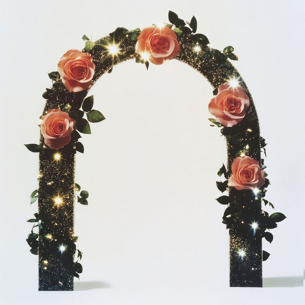 Wedding arch roses sparkling glitter. | Free Photo - rawpixel