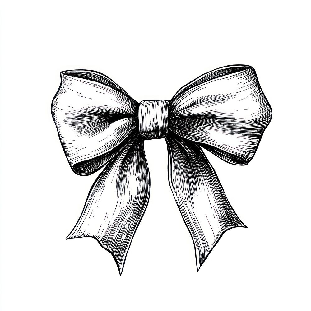Cinch Bow illustration drawing sketch. | Free Photo Illustration - rawpixel