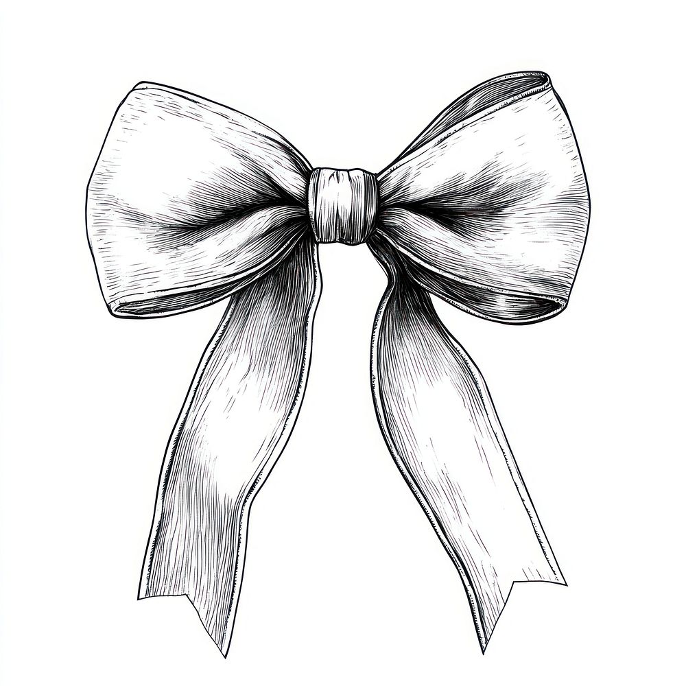 Cinch Bow illustration drawing black. | Free Photo Illustration - rawpixel