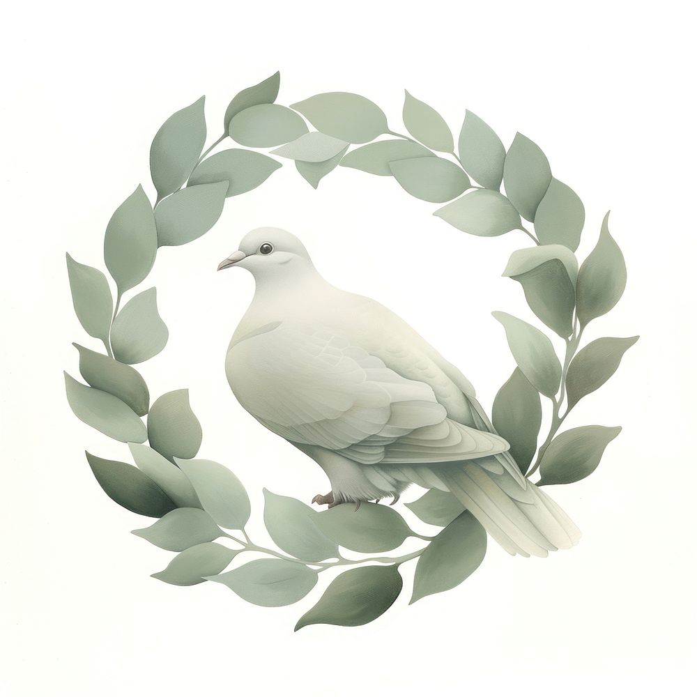 Vintage frame dove illustration white. | Free Photo Illustration - rawpixel