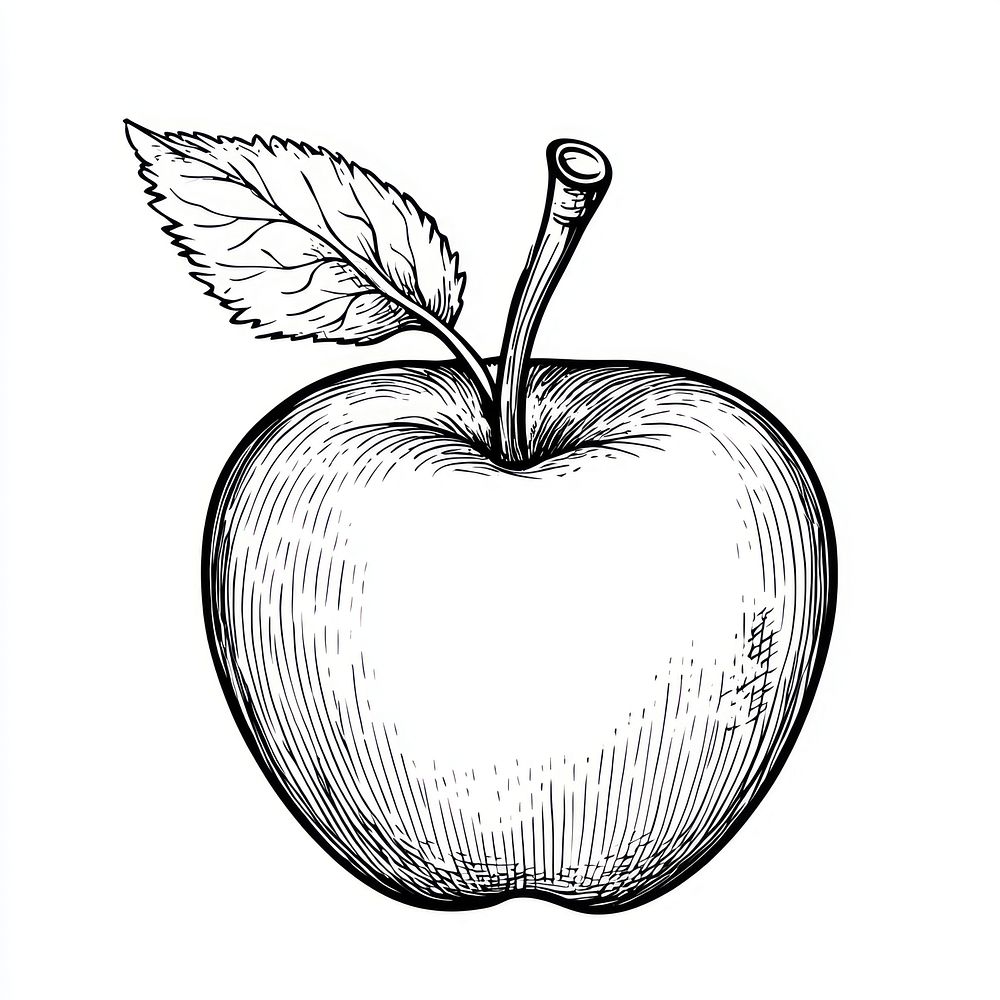 Apple art drawing sketch. | Free Photo Illustration - rawpixel