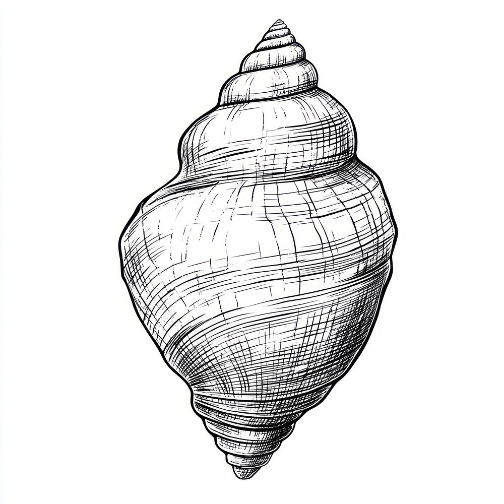 Banded tulip shell seashell black | Free Photo Illustration - rawpixel