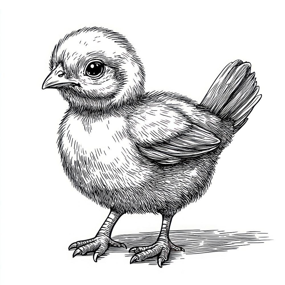 Baby chick art sketch black. | Free Photo Illustration - rawpixel