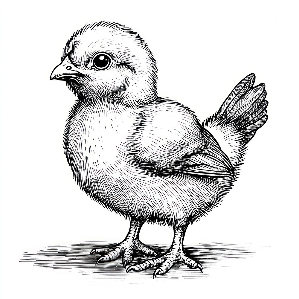 Baby chick art drawing sketch. | Free Photo Illustration - rawpixel