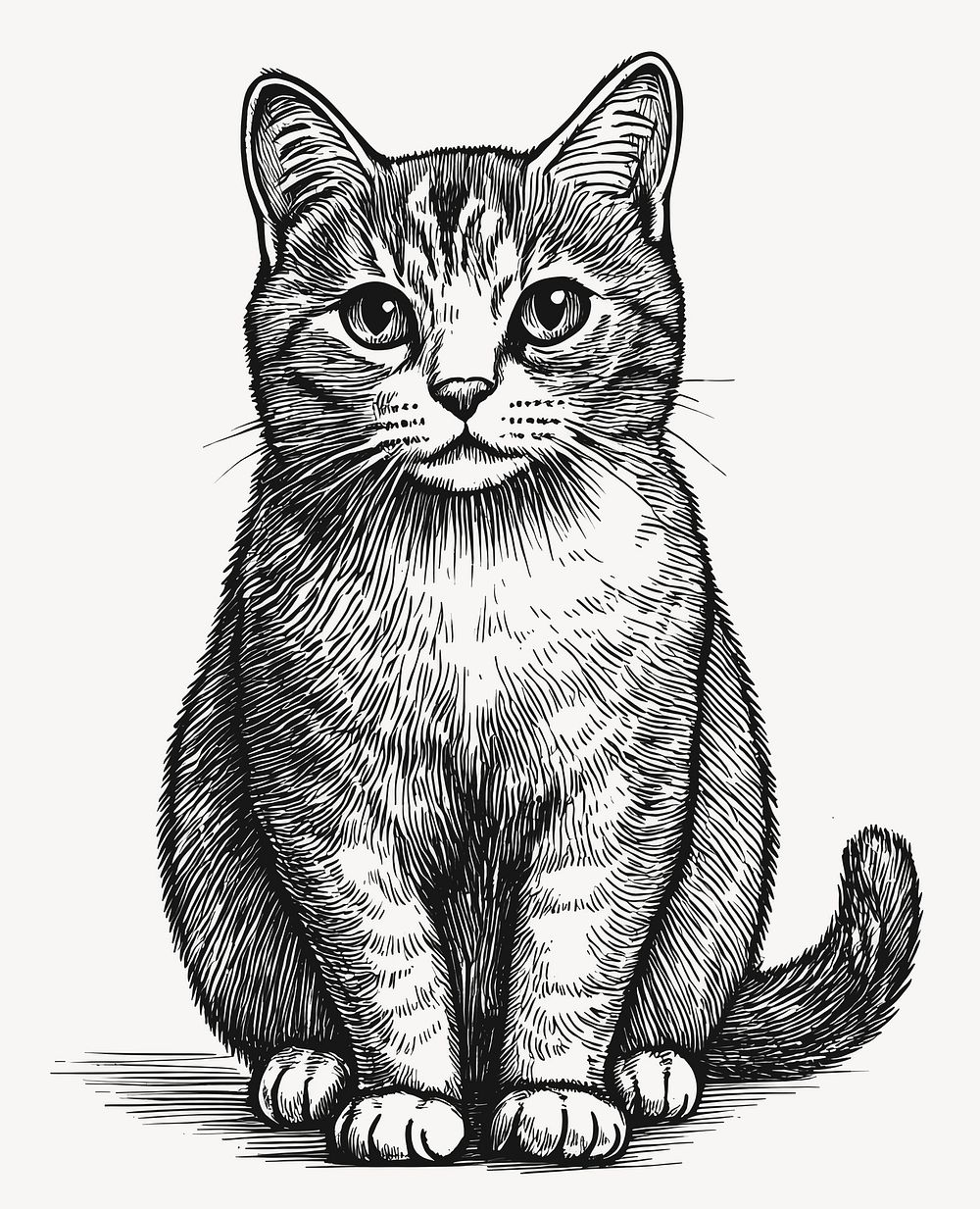 Cat art drawing sketch vector | Free Vector - rawpixel