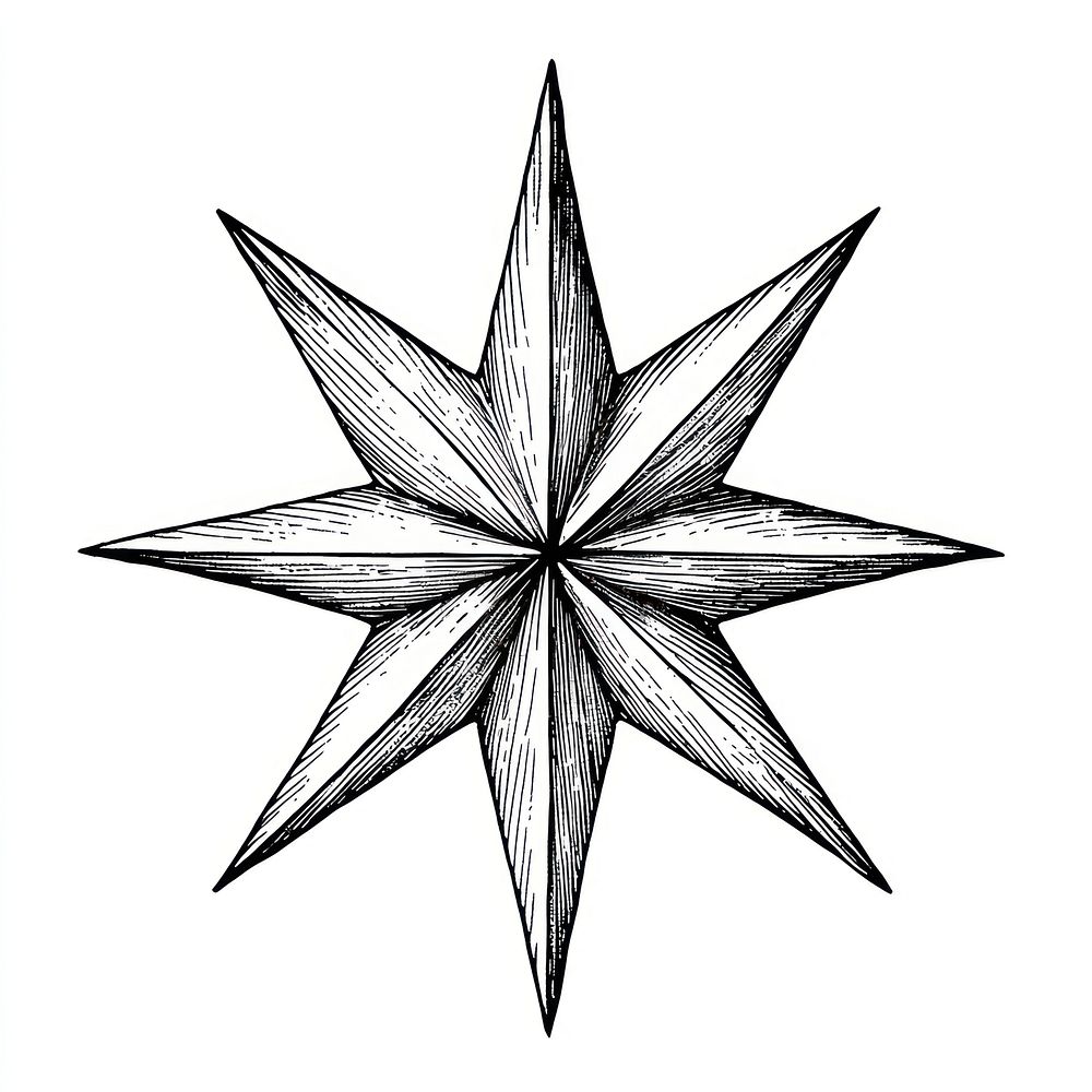 Eight-pointed star symbol illustration directional. | Free Photo ...