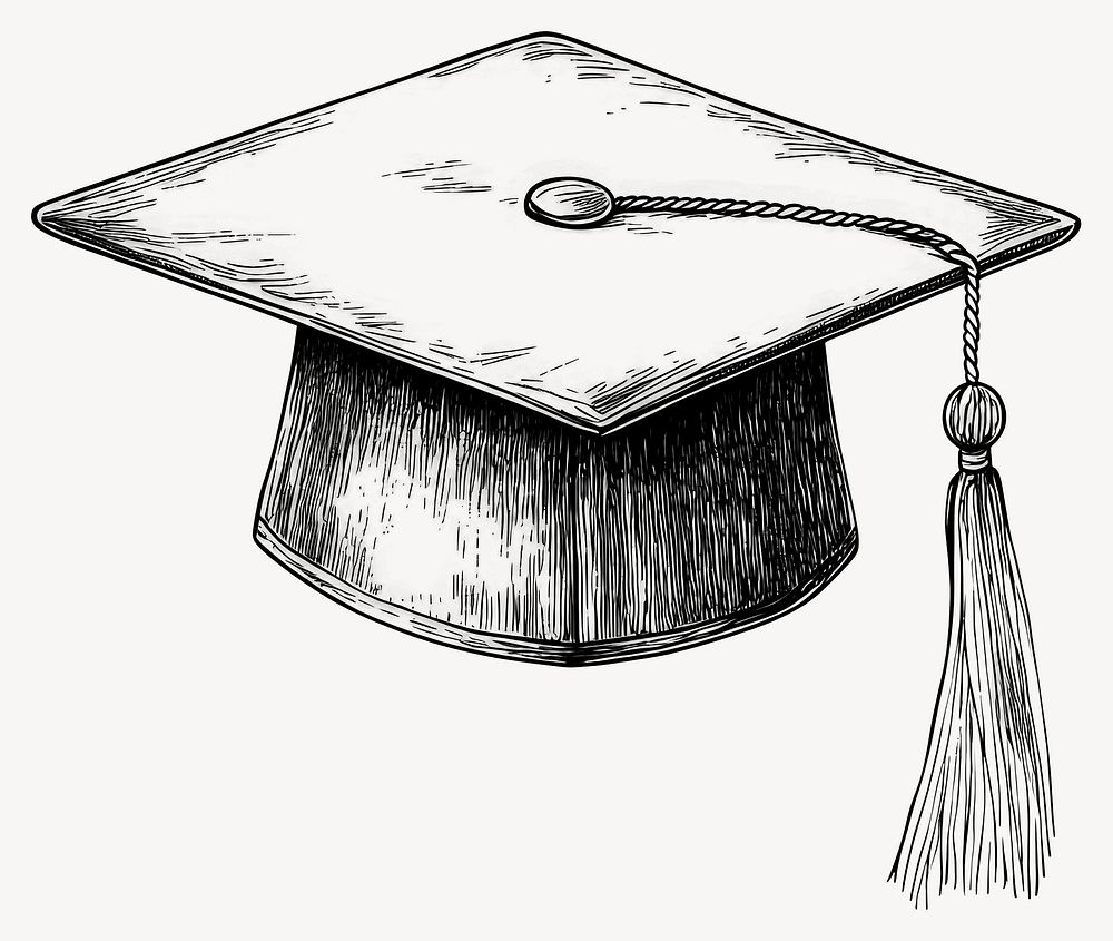 Graduation cap sketch art illustration | Free Vector - rawpixel