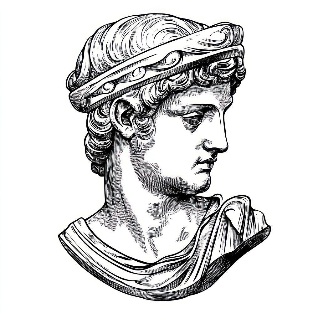 Greek sculpture head art drawing. | Free Photo Illustration - rawpixel