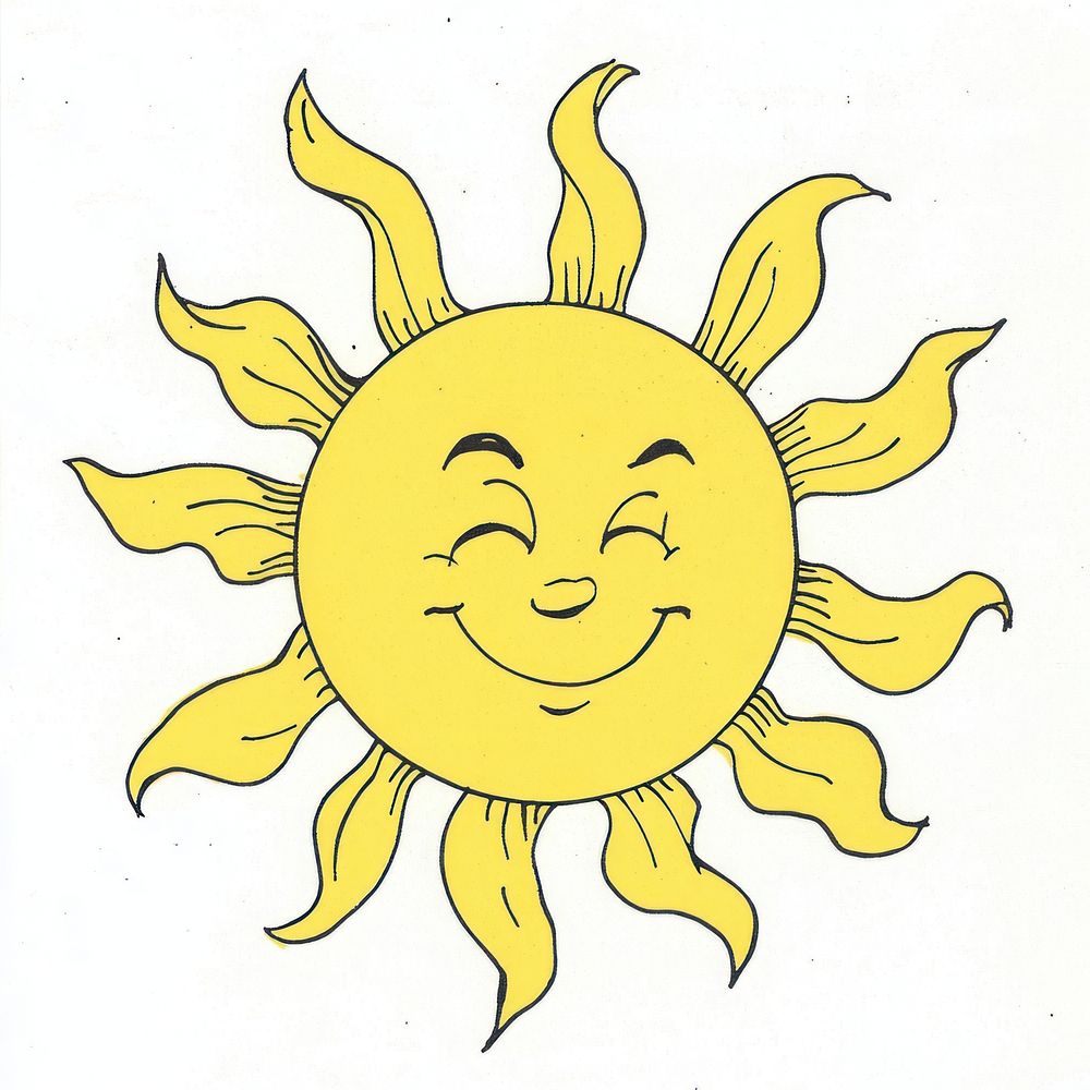 Sun illustration face sunflower. | Free Photo Illustration - rawpixel