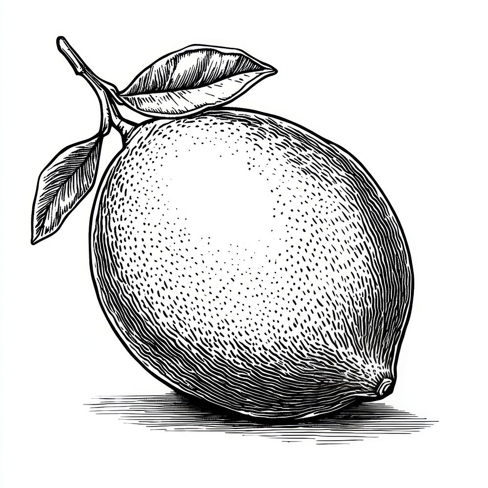 Lemon art drawing sketch. | Free Photo Illustration - rawpixel