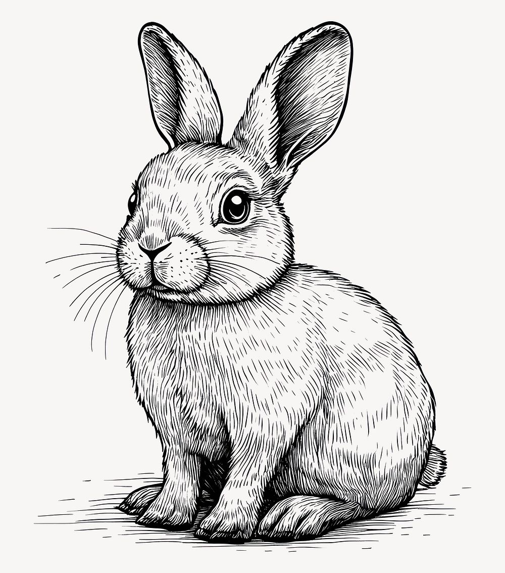 Rabbit drawing sketch animal vector | Free Vector - rawpixel