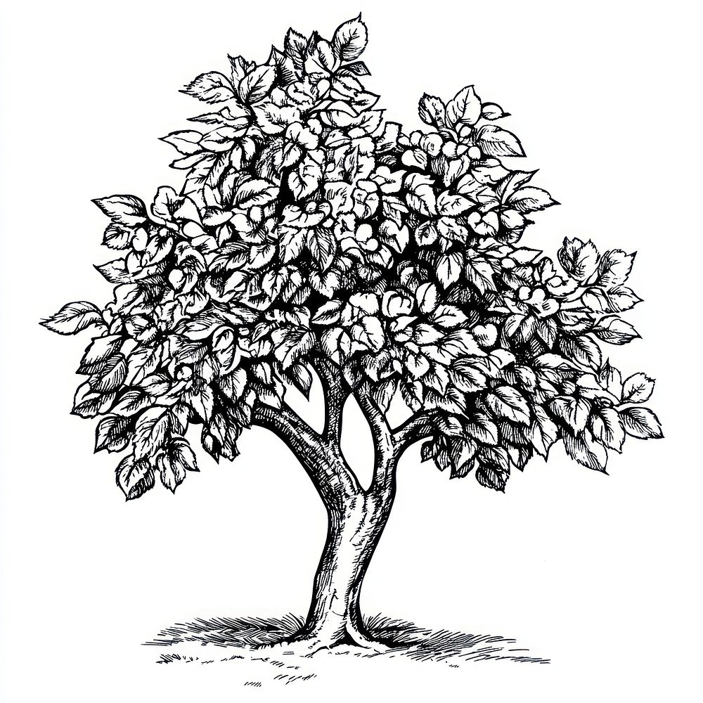 Apple tree art drawing sketch. | Free Photo Illustration - rawpixel