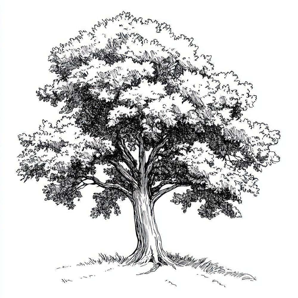 Oak tree art drawing sketch. | Free Photo Illustration - rawpixel