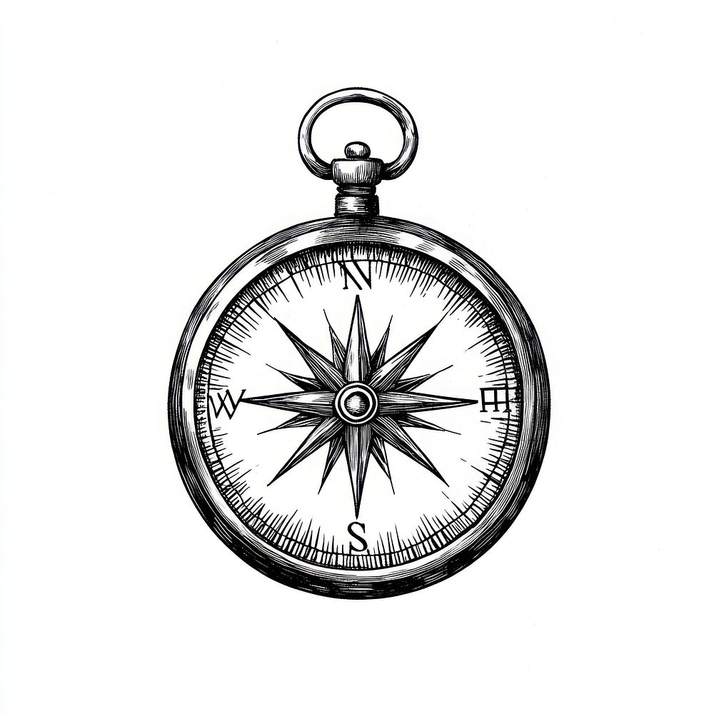 Compass black white illustration | Free Photo Illustration - rawpixel