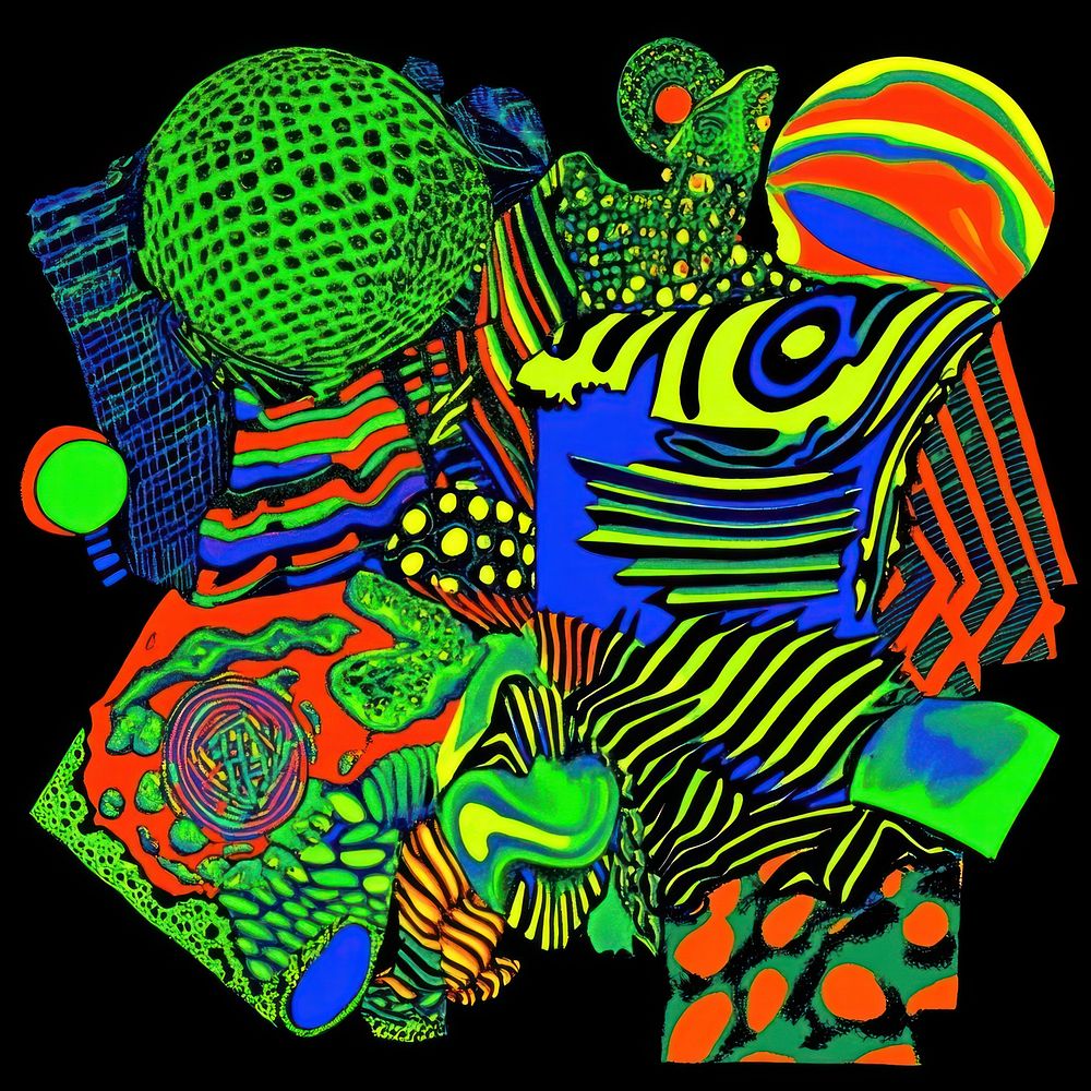 Psychedelic rock psychedelic collage art. | Free Photo Illustration ...