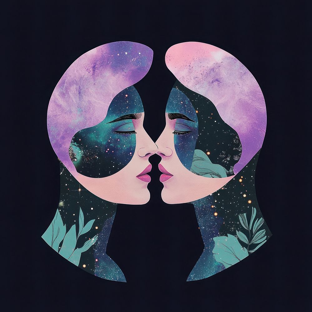 Gemini illustration galaxy art. | Free Photo Illustration - rawpixel