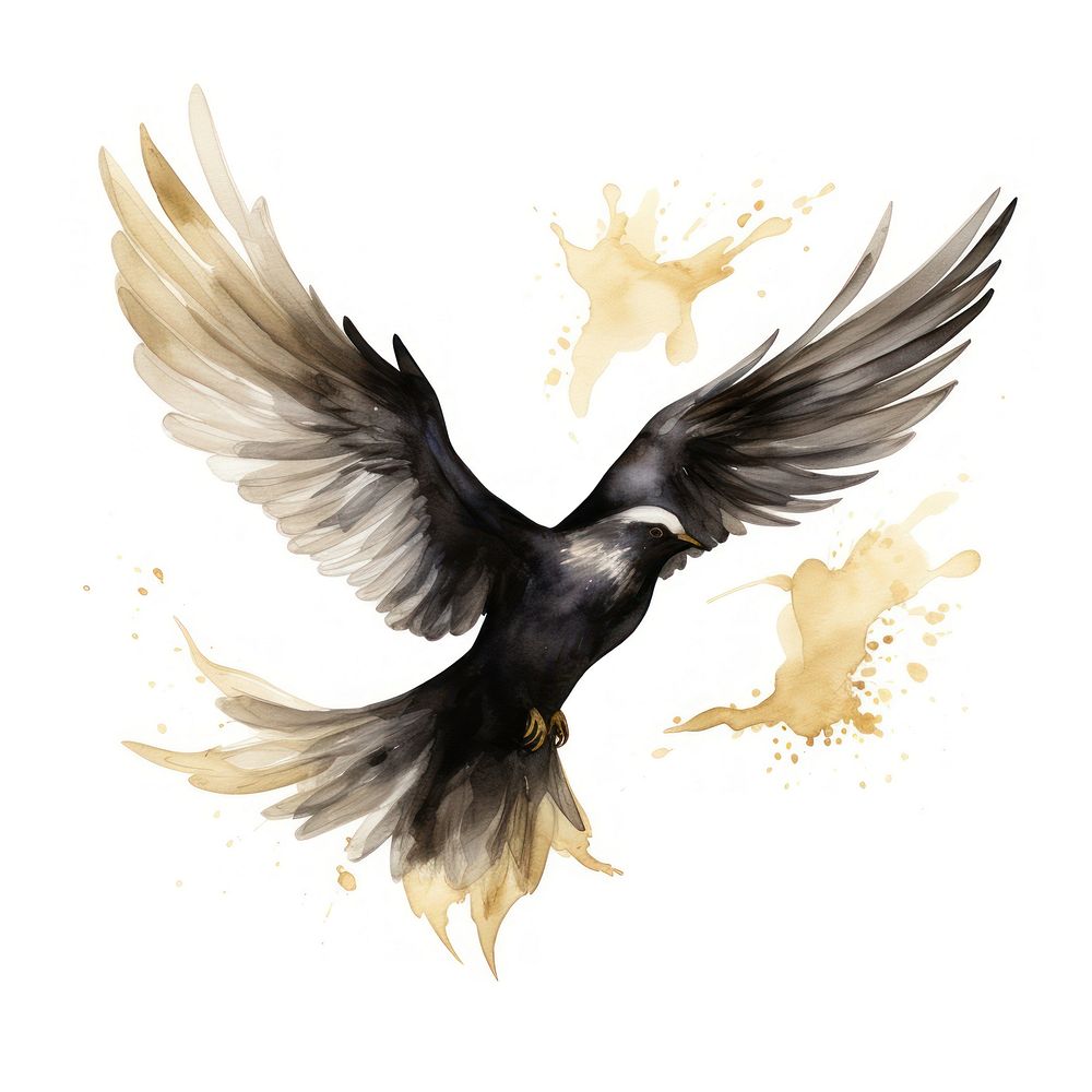 Color dove gold sparkle watercolor | Free Photo Illustration - rawpixel