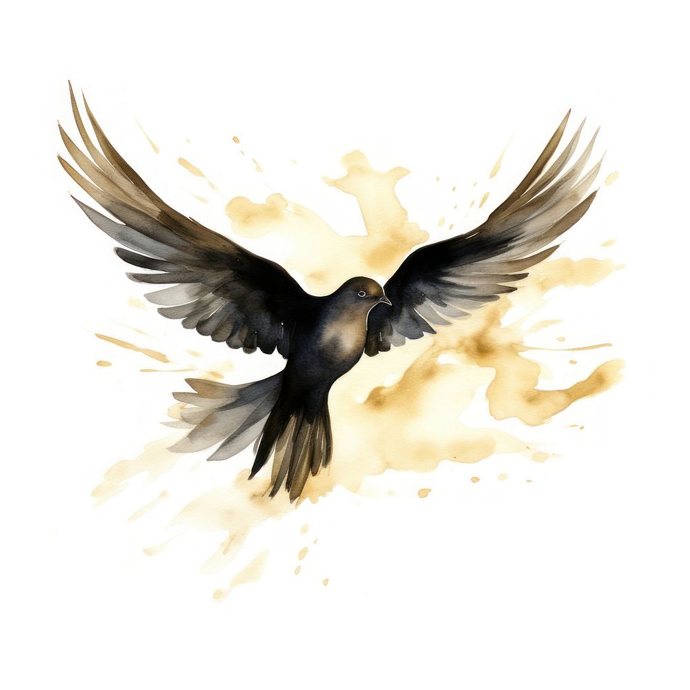 Color dove gold sparkle watercolor | Free Photo Illustration - rawpixel
