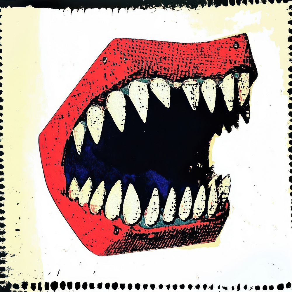 Fangs teeth lips illustration. | Free Photo Illustration - rawpixel