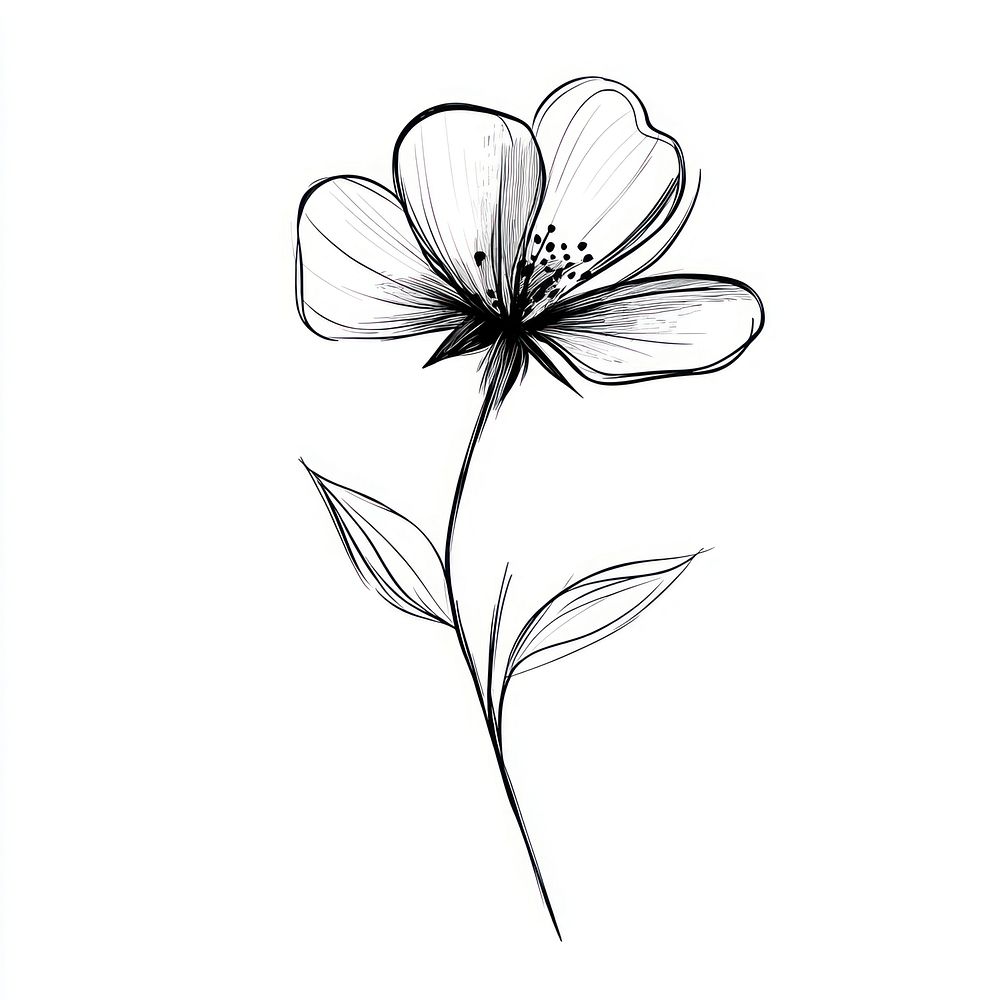 Cute flower scribble drawing sketch | Free Photo Illustration - rawpixel