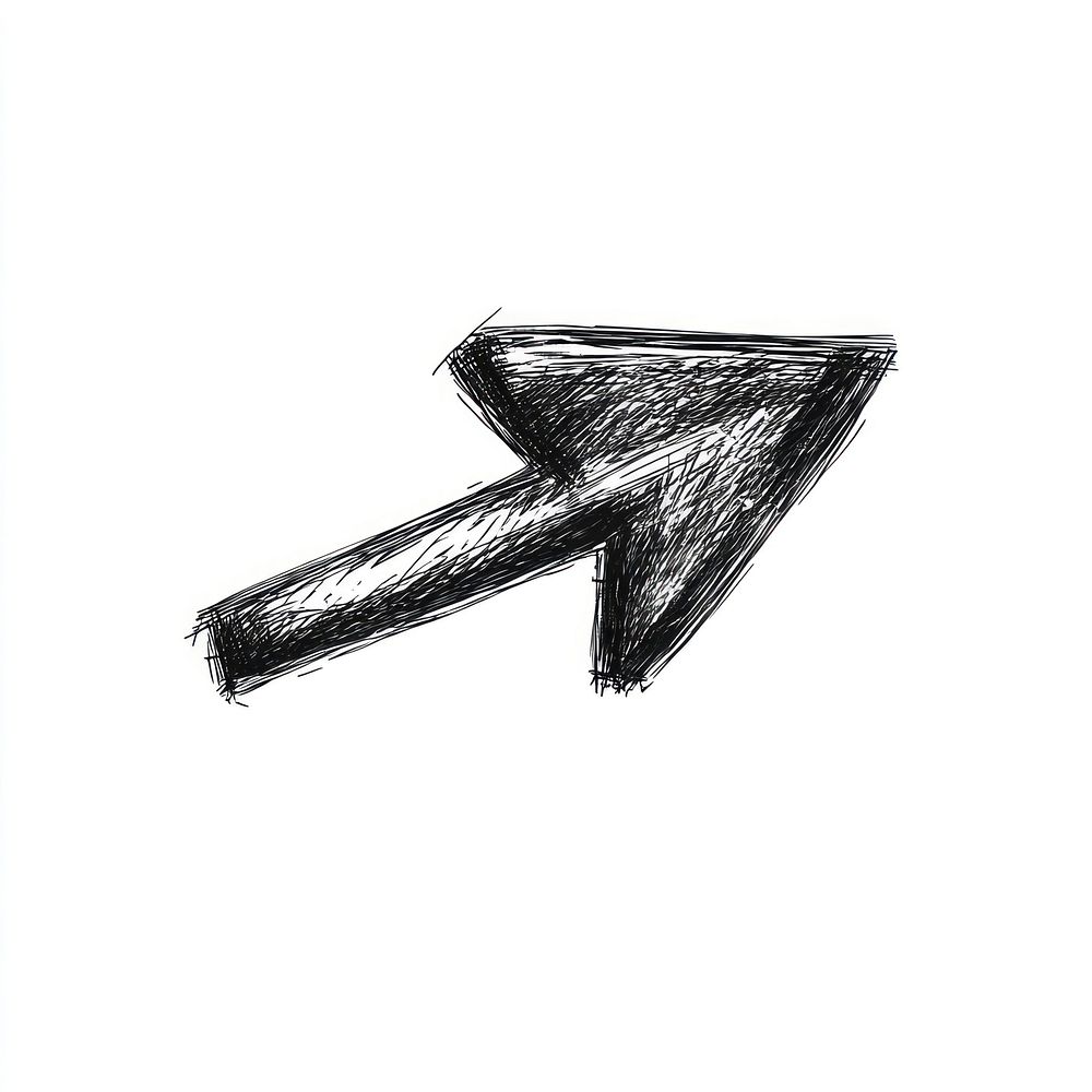 Arrow scribble hand-drawn sketch white. | Free Photo Illustration ...