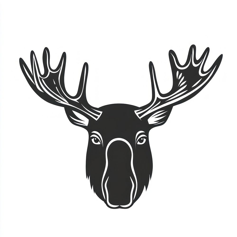 Simple Moose face linear illustration | Free Photo Illustration - rawpixel
