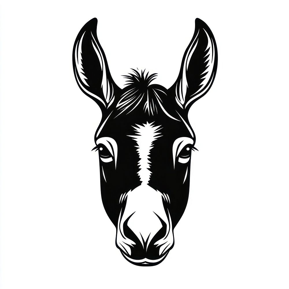 Mule face linear illustration animal | Free Photo Illustration - rawpixel