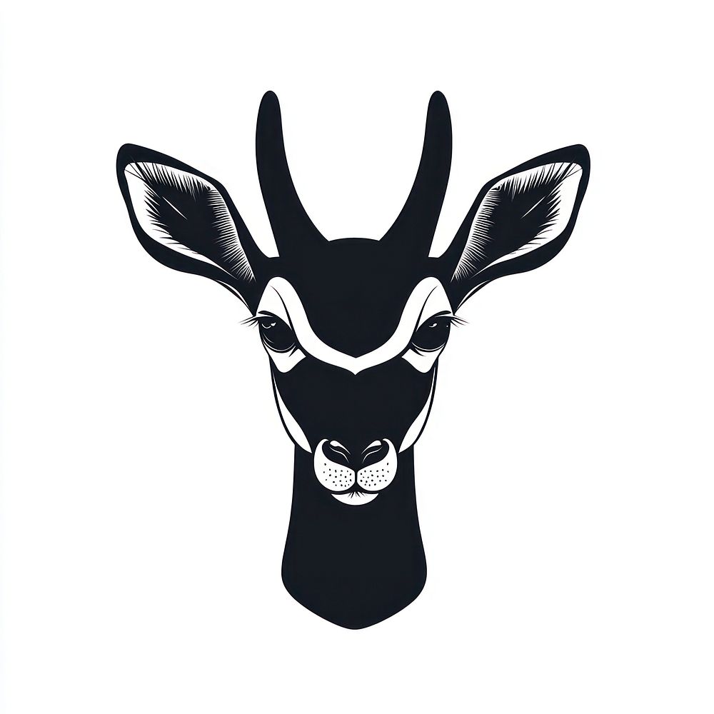 Impala animal face linear illustration | Free Photo Illustration - rawpixel