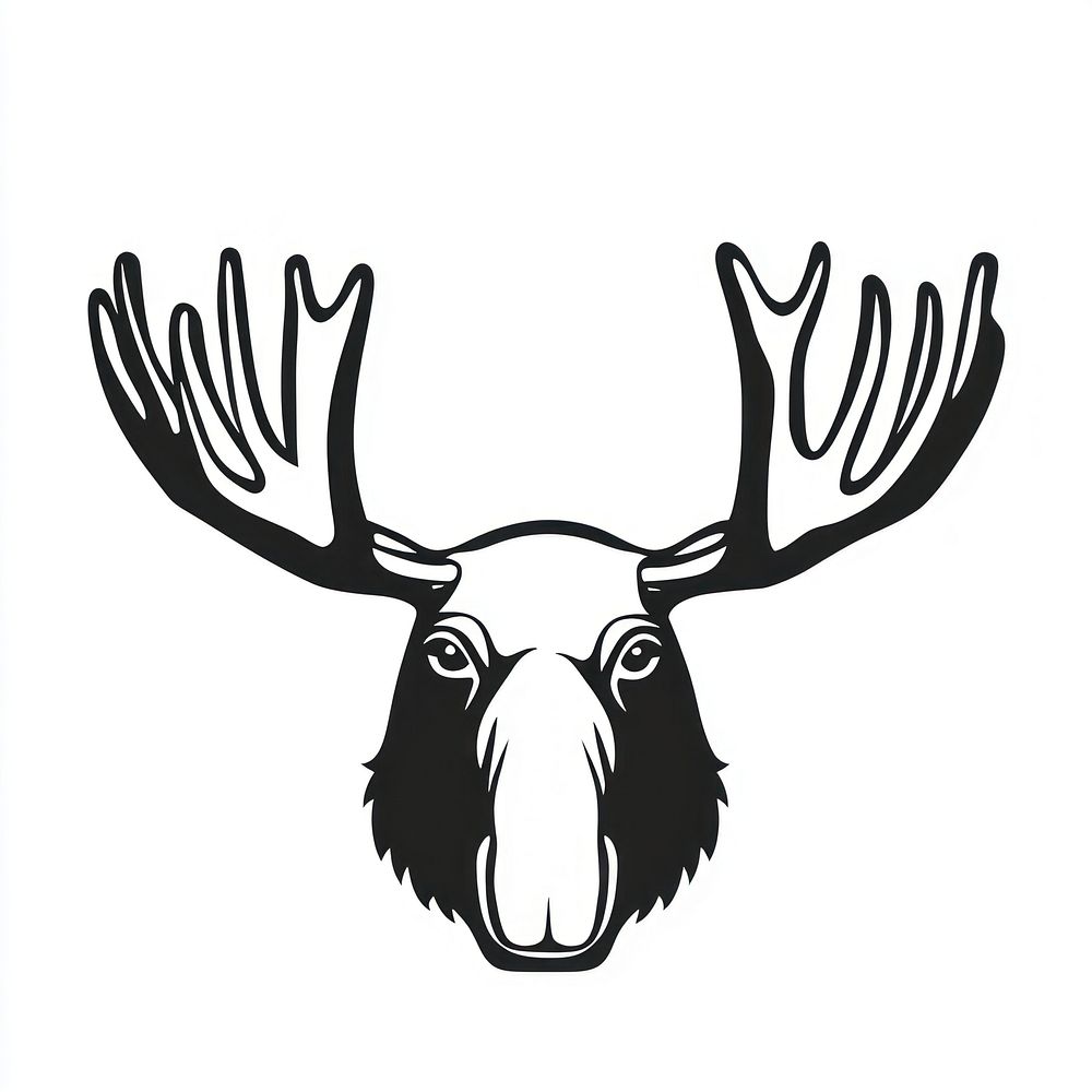 Simple Moose face linear illustration | Free Photo Illustration - rawpixel