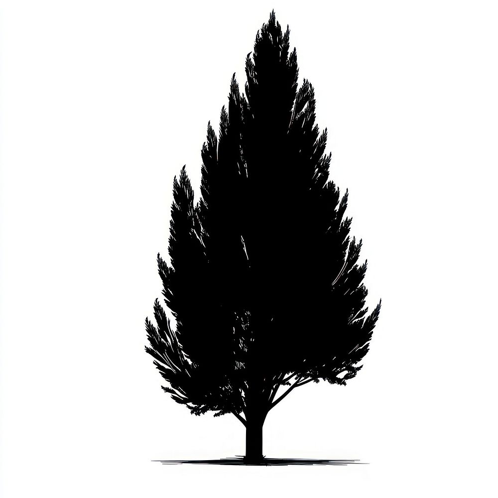 Cypress tree silhouette illustration black. | Free Photo Illustration ...
