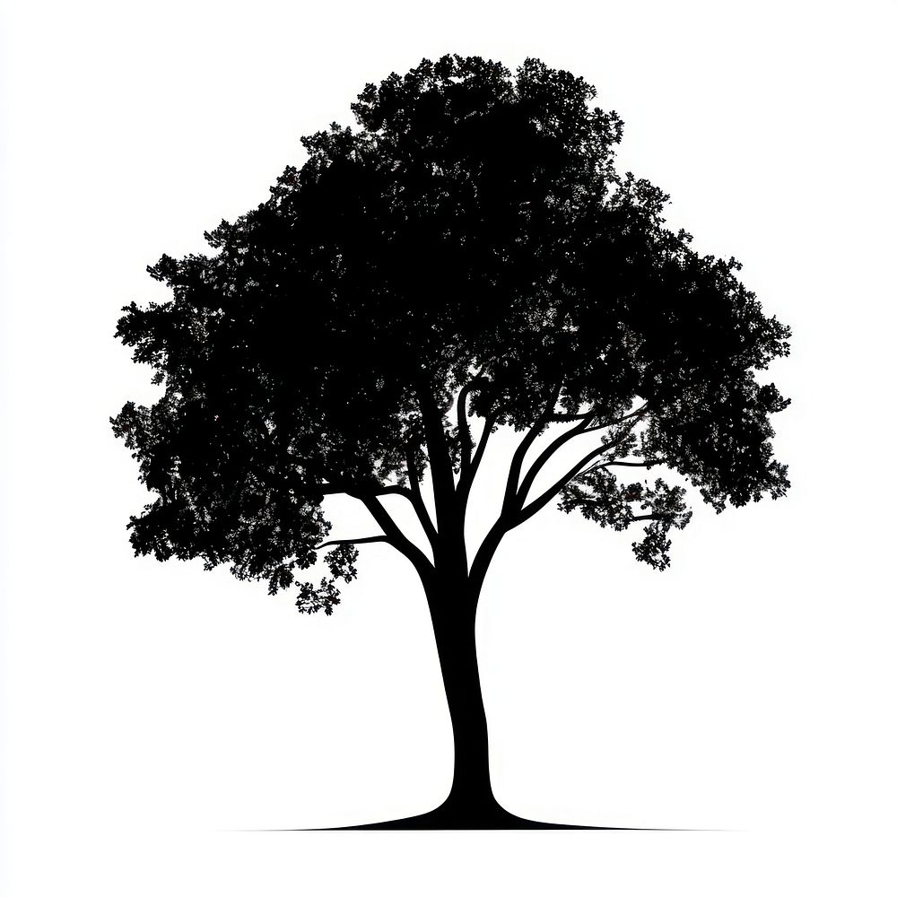 Woodland autumn tree silhouette illustration | Free Photo Illustration ...