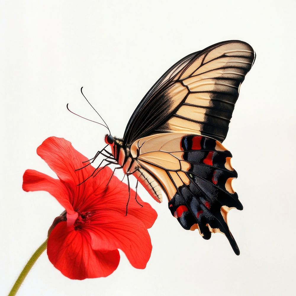 Butterfly red flower photography insect | Free Photo - rawpixel