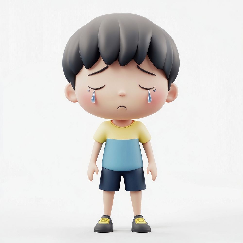 Cute boy Sadness illustration cartoon | Free Photo Illustration - rawpixel