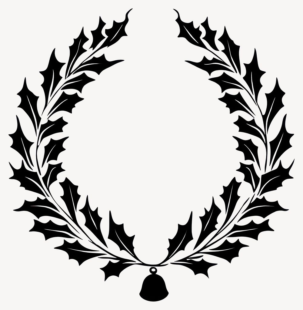Classic holly leaves wreath leaf | Free Vector - rawpixel
