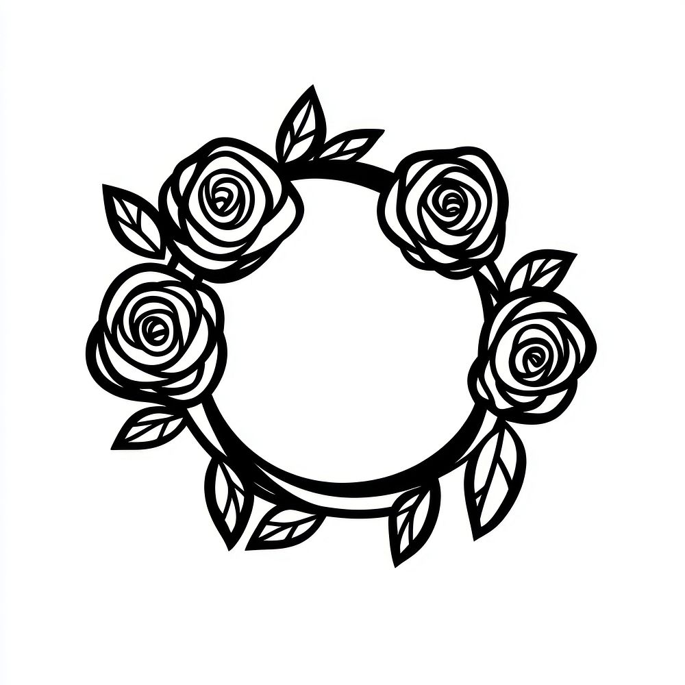 Linear roses flower ring illustration | Free Photo Illustration - rawpixel