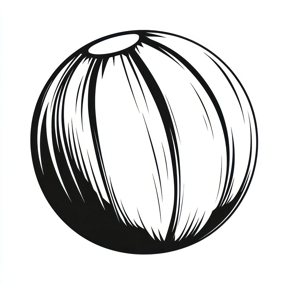 Simple beach ball linear illustration | Free Photo Illustration - rawpixel