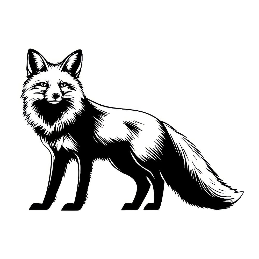 Simple fox full body linear | Free Photo Illustration - rawpixel